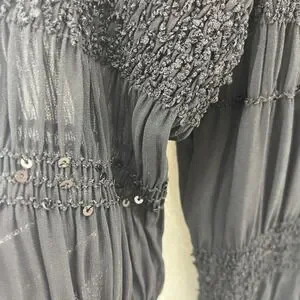 Agaci too | Tops | Y2k Off Shoulder Lace Top Black Smocked Sequin ...